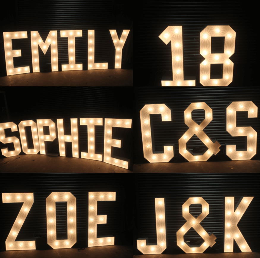 Light-up Letters & Numbers – JD Entertainments – Photo Booth For Hire ...